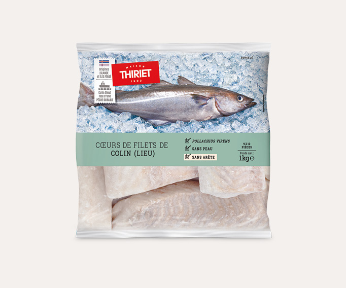 Cœurs de filets de colin (lieu), surgelés Maison Thiriet