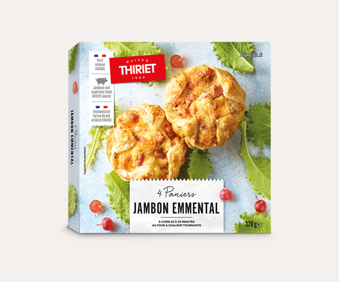 4 Paniers jambon, emmental, surgelés Maison Thiriet