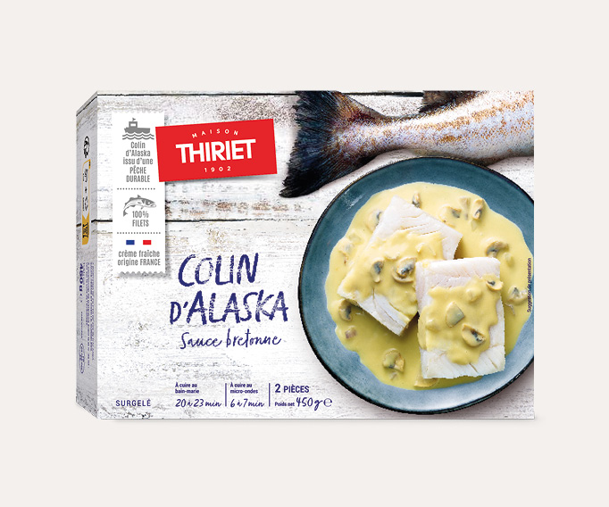 Colin d'Alaska sauce bretonne, surgelés Maison Thiriet
