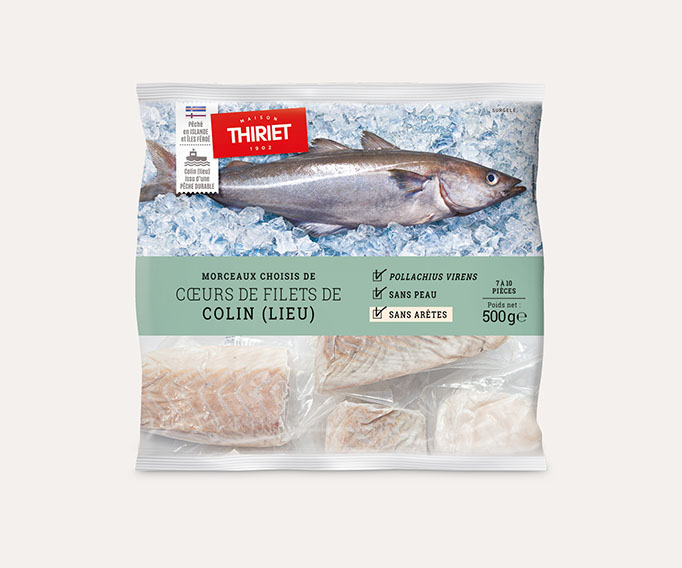 Morceaux choisis de colin (lieu), surgelés Maison Thiriet