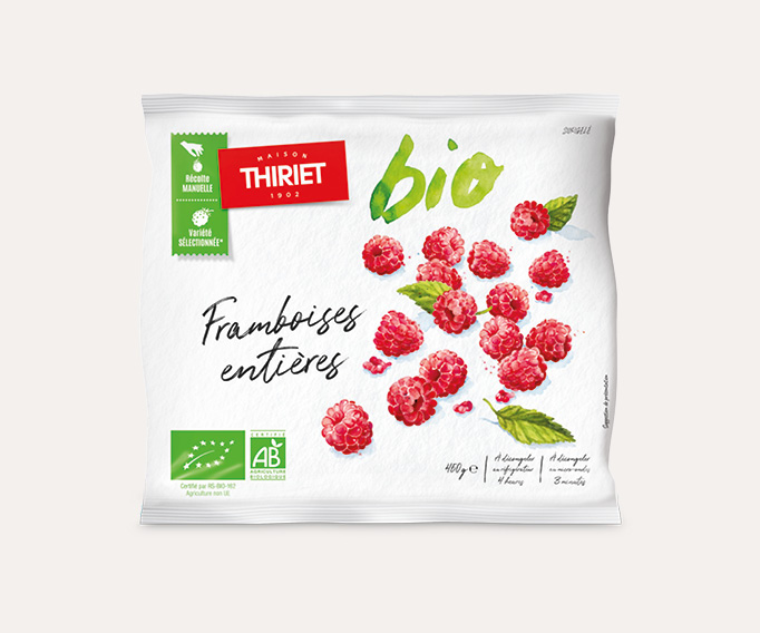 Framboises entières biologiques, surgelés Maison Thiriet