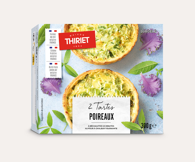 2 Tartes aux poireaux, surgelés Maison Thiriet