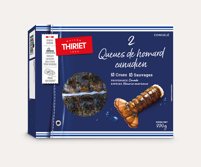 2 Queues de homard canadien crues, surgelés Maison Thiriet
